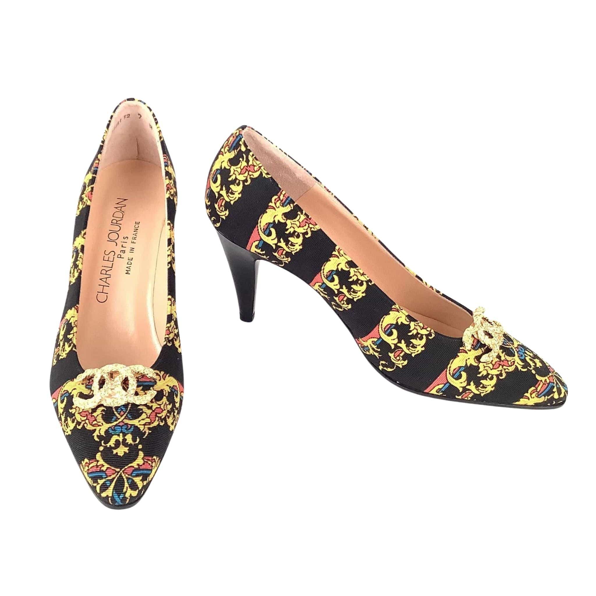 Charles Jourdan '80s Baroque Heels Multicolor NOS Size-7