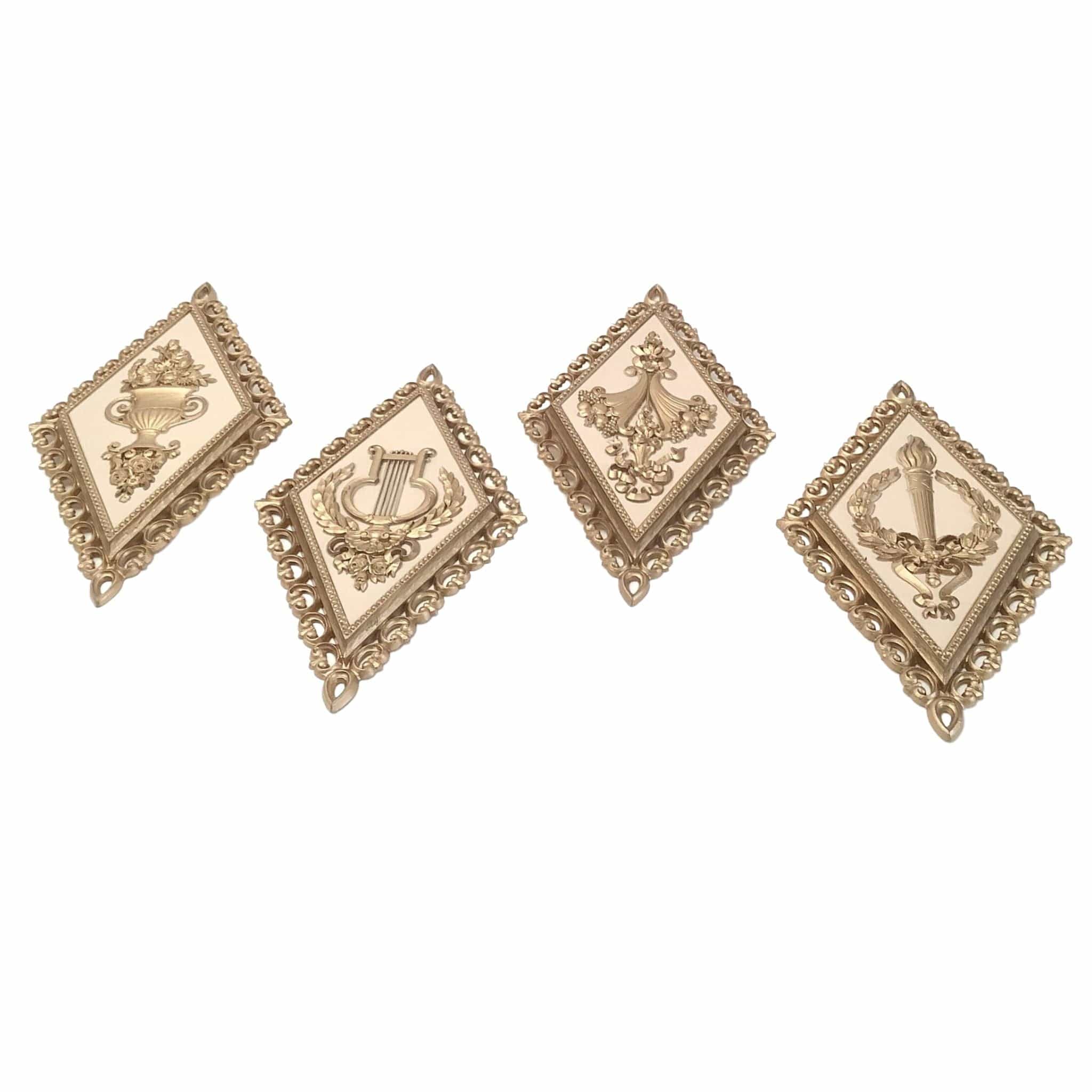 Homco 4 Piece Wall Decor Four Seasons - Art Nouveau 1980s